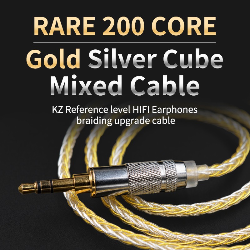 KZ Gold Silver Mixed Cable 200 Core Upgrade Cable 2PIN 0.75mm/MMCX ...
