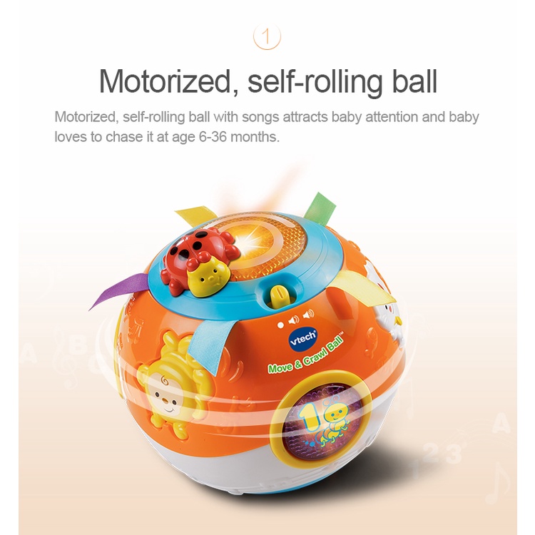 VTech Move & Crawl Ball วีเทค ของเล่นลูกบอลหัดคลาน ของเล่นเด็ก 6/ 9 /12 ...