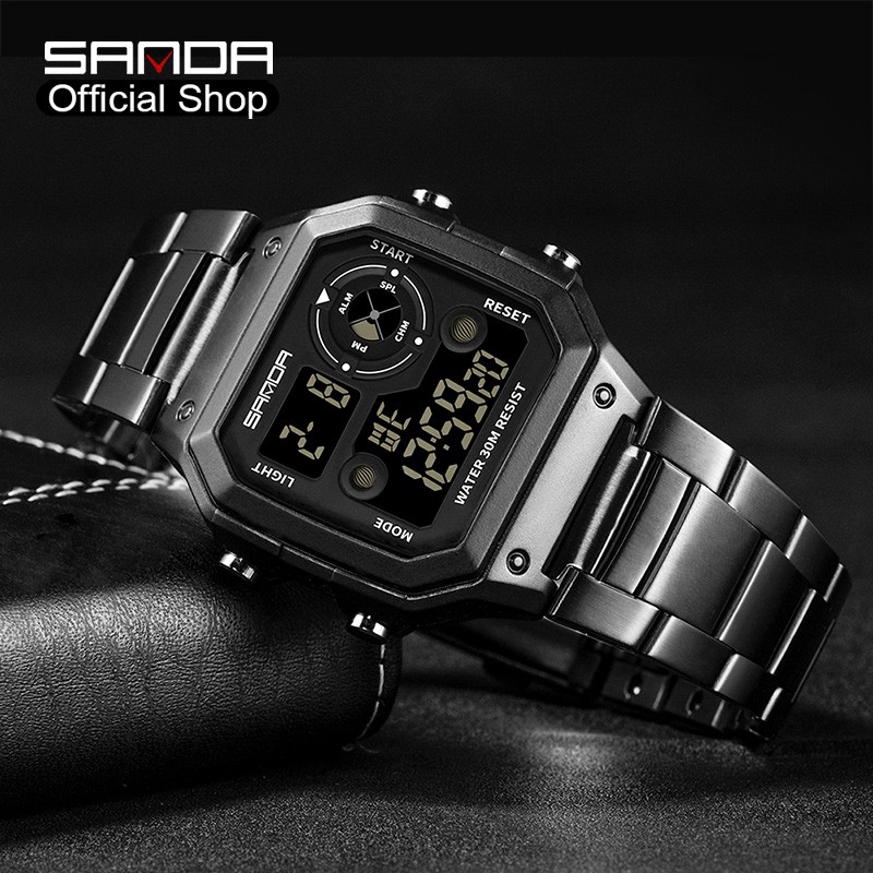 Sanda นาฬิกาข้อมือสแตนเลสสตีล กันน้ำ สำหรับผู้ชาย 408 | Shopee Thailand