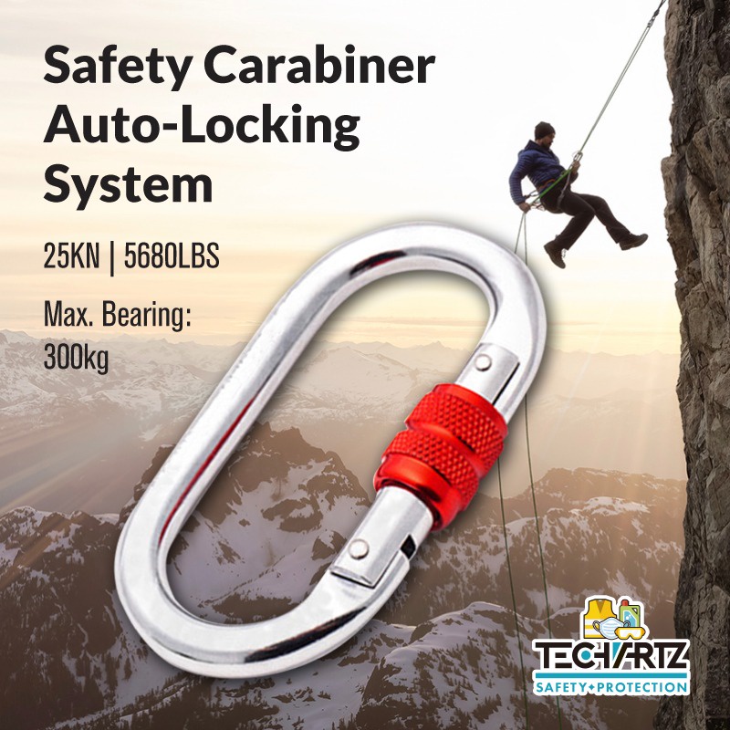 คาราบิเนอร์ระบบล็อคอัตโนมัติ คุณภาพสูง (EN 362: 2004/ B) | Shopee Thailand
