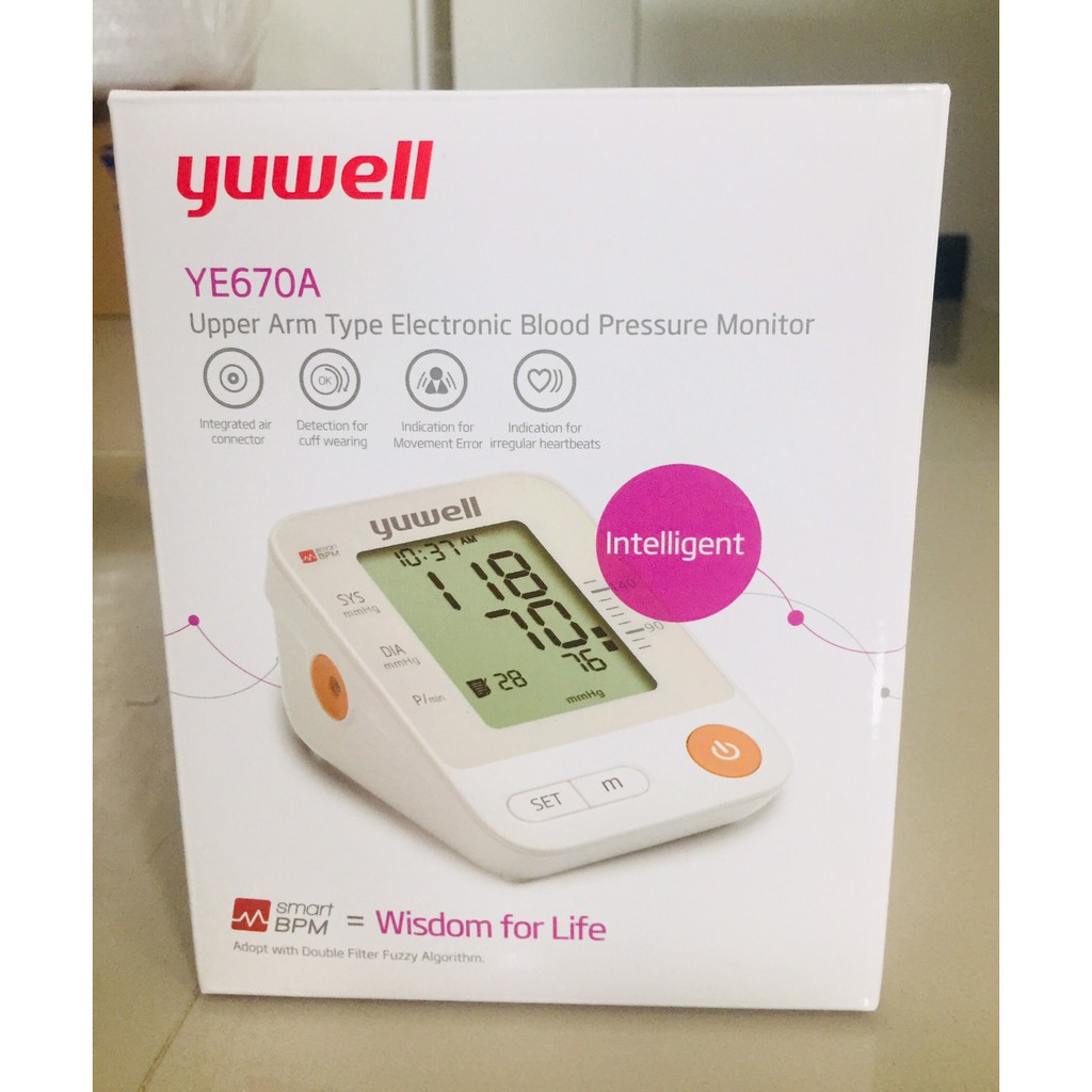 Yuwell YE670A Upper Arm Type Electronic Blood Pressure เครื่องวัดความดัน ไม่มีเสียง [1 เครื่อง ...