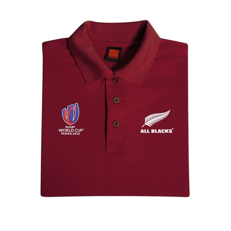 All BLACKS NEW ZEALAND RUGBY WORLD CUP 2023 เสื้อโปโล ไมโครไฟเบอร์ 100% ...