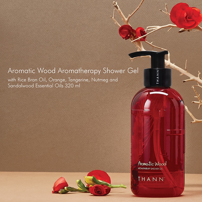 THANN Aromatic Wood Aromatherapy Shower Gel 320ml. ทำความสะอาดผิว พร้อมคืนความชุ่มชื้นและมีชีวิต ...
