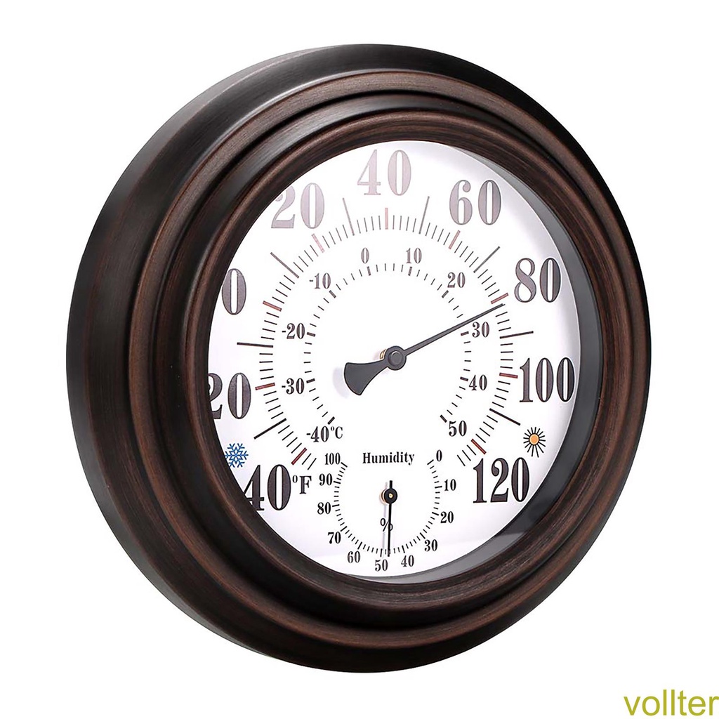 [Voll]Indoor/Outdoor Thermometer Hygrometer Wall Metal Decorative Big ...