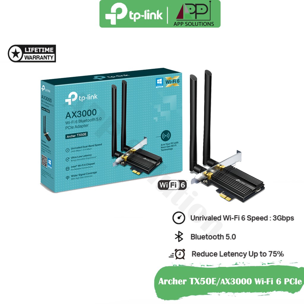 TP-LINK PCI Express Wi-Fi6 AX3000 รุ่นArcher TX50E(สินค้ารับประกันLifetime) | Shopee Thailand