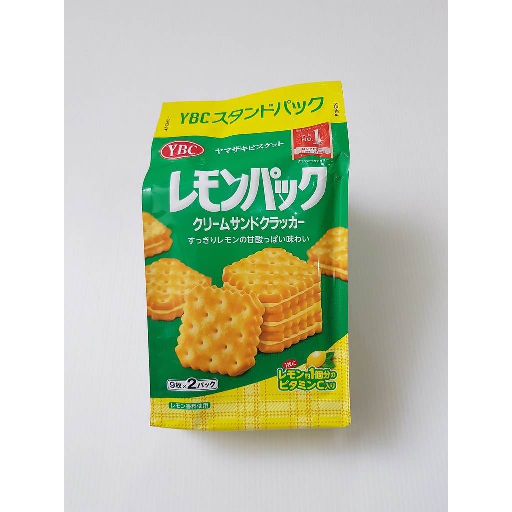 YBC Levain Lemon Sandwich Crackers แครกเกอร์ ไส้ครีม รสเลม่อน (สีเขียว ...