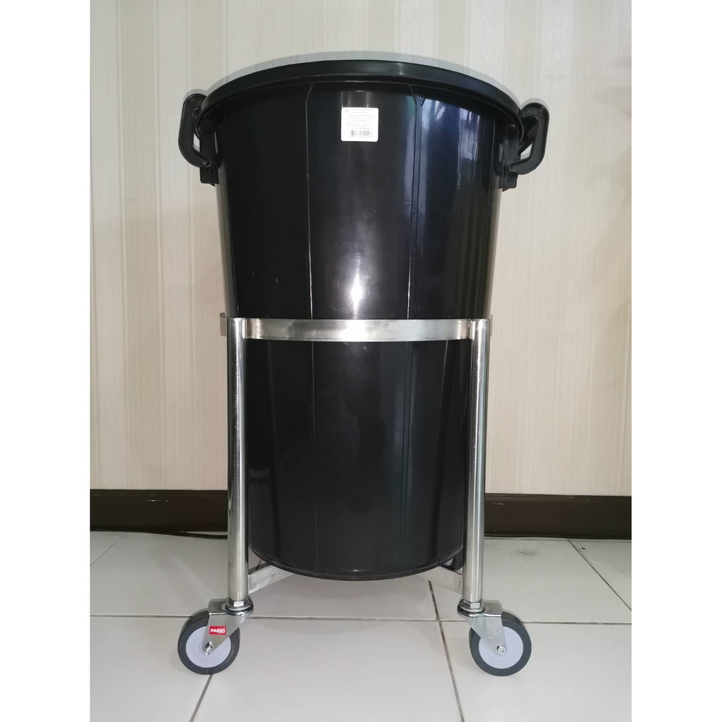MOBILE GARBAGE BIN ขาตั้งถังขยะสแตนเลส สำหรับถัง ขยะ 66 ลิตร | Shopee ...