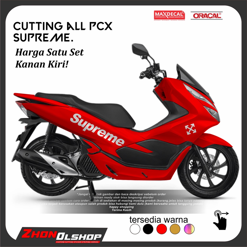 CUTTING STICKER PCX SUPREME DESIGN STICKER SUPREME FOR ALL PCX STRIPING ...