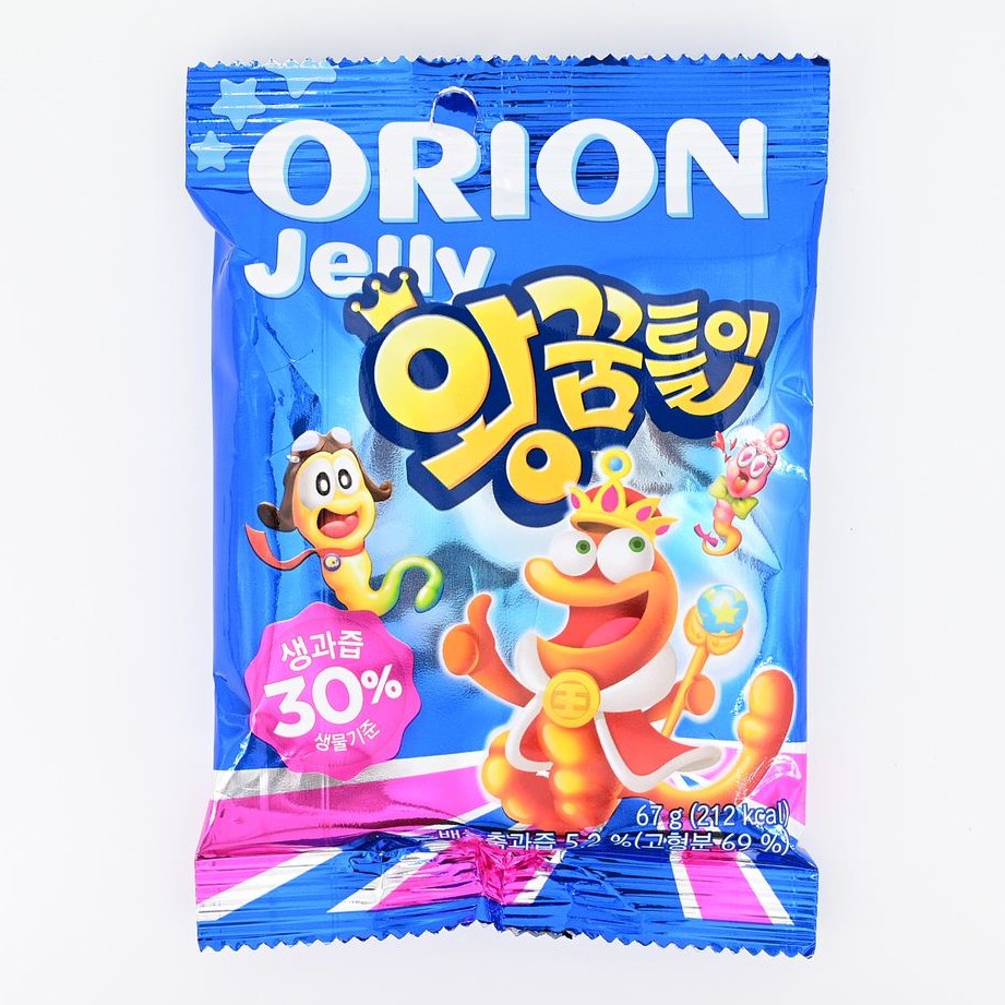พร้อมส่ง 왕꿈틀이 เยลลี่ตัวหนอนรวมรส Orion King Jelly 67g | Shopee Thailand