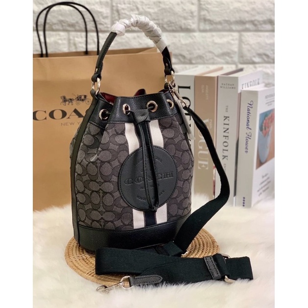 COACH DEMPSEY DRAWSTRING BUCKET BAG | Shopee Thailand