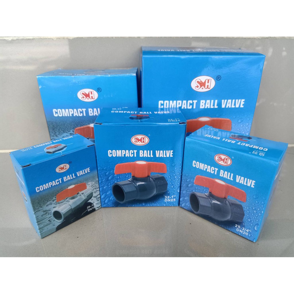 COMPACT BALL VALVE ยี่ห้อ SH ชนิด UPVC/EPDM กันคลอลีน | Shopee Thailand