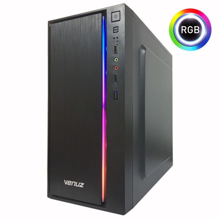 CASE (เคสเกมมิ่ง) VENUZ VC1613 ATX Computer Case with RGB LED lighting ...
