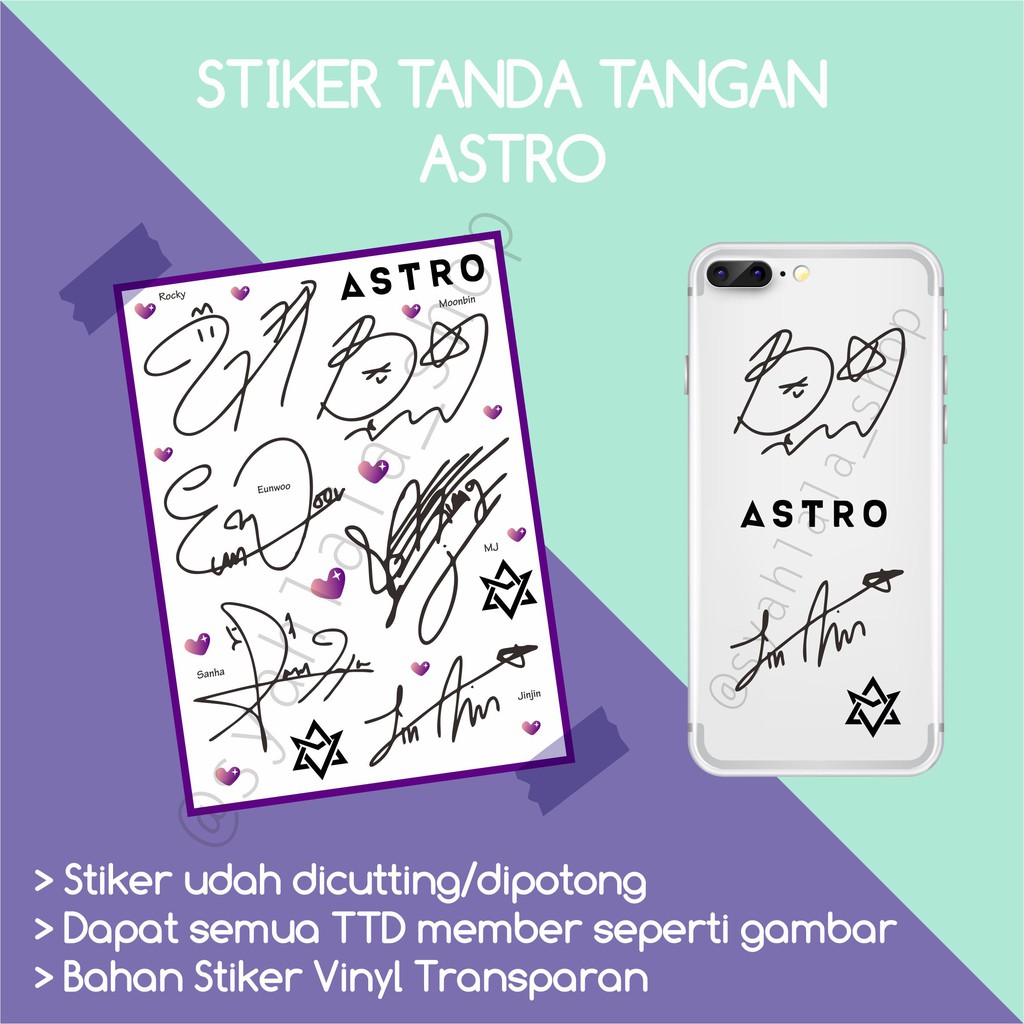 สติ๊กเกอร์ลายเซ็น ASTRO TTD KPOP ASTRO | Shopee Thailand