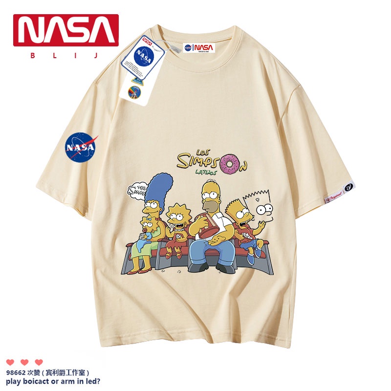 NASA ร่วมแบรนด์ The Simpsons เสื้อยืดแขนสั้นสำหรับบุรุษและสตรี ร้านเรือ ...