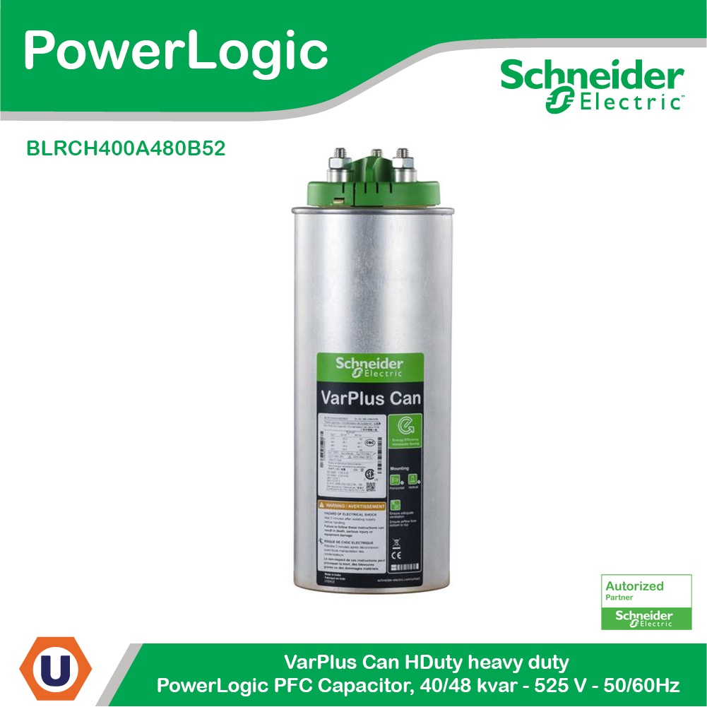 Schneider Capacitor heavy duty PowerLogic PFC Capacitor, 40/48 kvar - 525 V - 50/60Hz ...