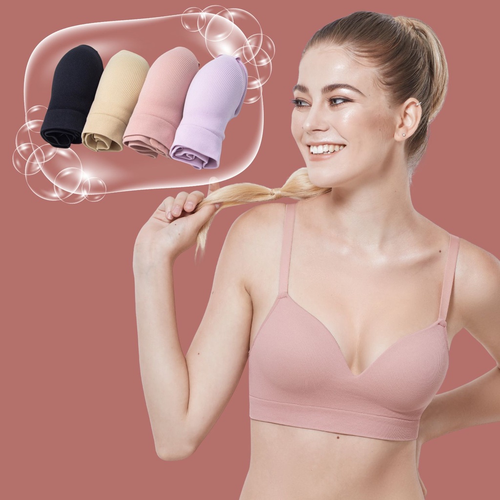 CHERILON เชอรีล่อน Bubble Bra บรา บราไร้โครง เบานุ่ม ฟองน้ำในตัว รวบอกชิด ระบายอากาศดีมาก ม้วน ...