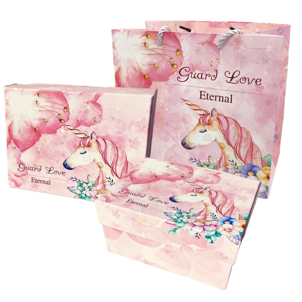 กล่องของขวัญ/กล่องขนม/ถุงกระดาษ/ถุงของขวัญ ลายยูนิคอร์น Unicorn Paper ...