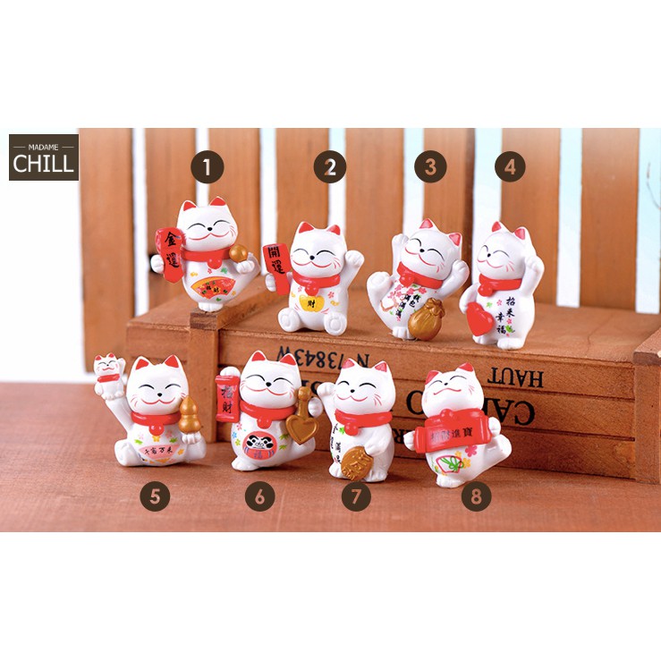 [MC309] ตุ๊กตุ่นจิ๋ว แมวกวัก 8 ตัว 🐱 (1 ตัว ราคา 18 บาท) | Shopee Thailand