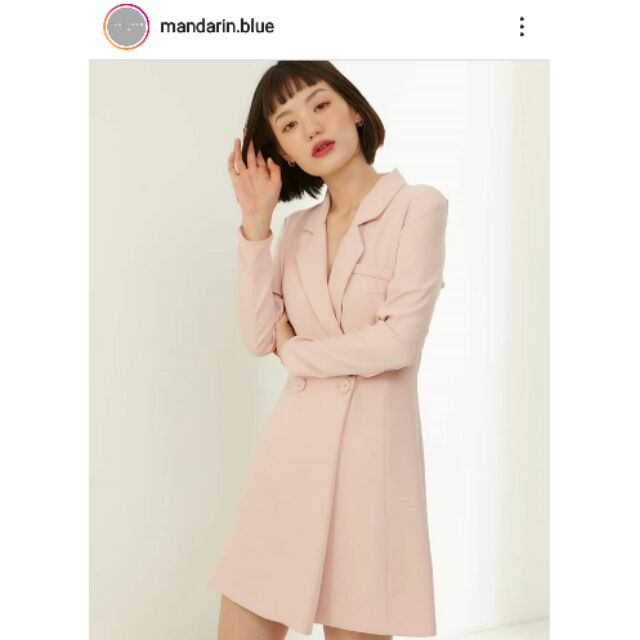 Mandarin blue NP dress size s (pink) | Shopee Thailand