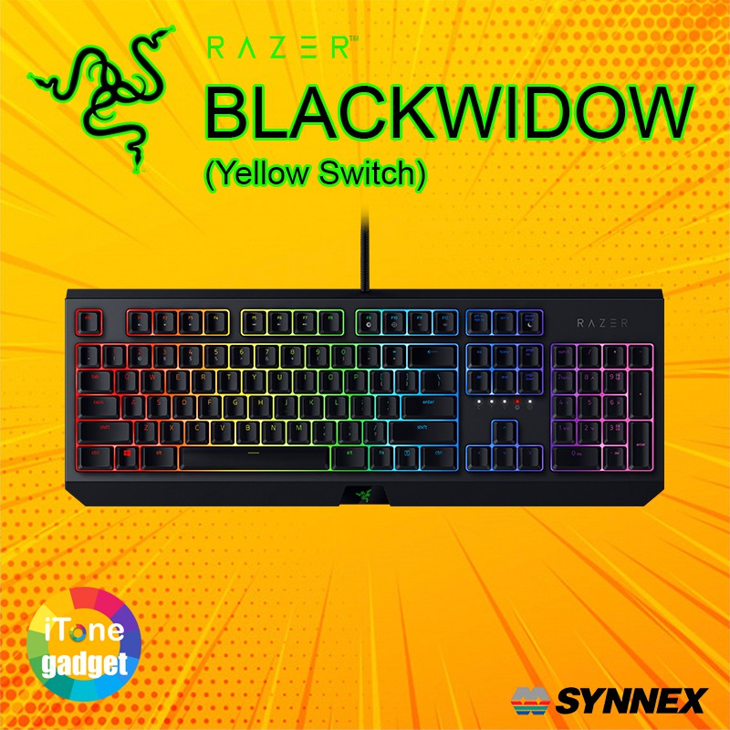 คีย์บอร์ด RAZER KEYBOARD BLACKWIDOW 2019 (RAZER YELLOW SWITCH) (RGB LED ...