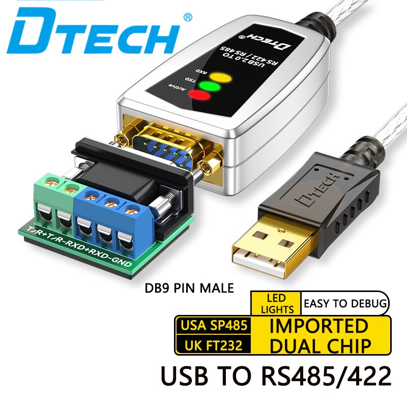 DTECH USB2.0 ถึง RS422/485 Converter 9 พินพอร์ตอนุกรม USB RS485 โมดูล ...