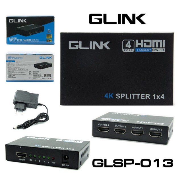 G-Link GLINK GLSP-012 / GLSP-013 HDMI SPLITTER 1:2 Port / 1:4 (แยก ...