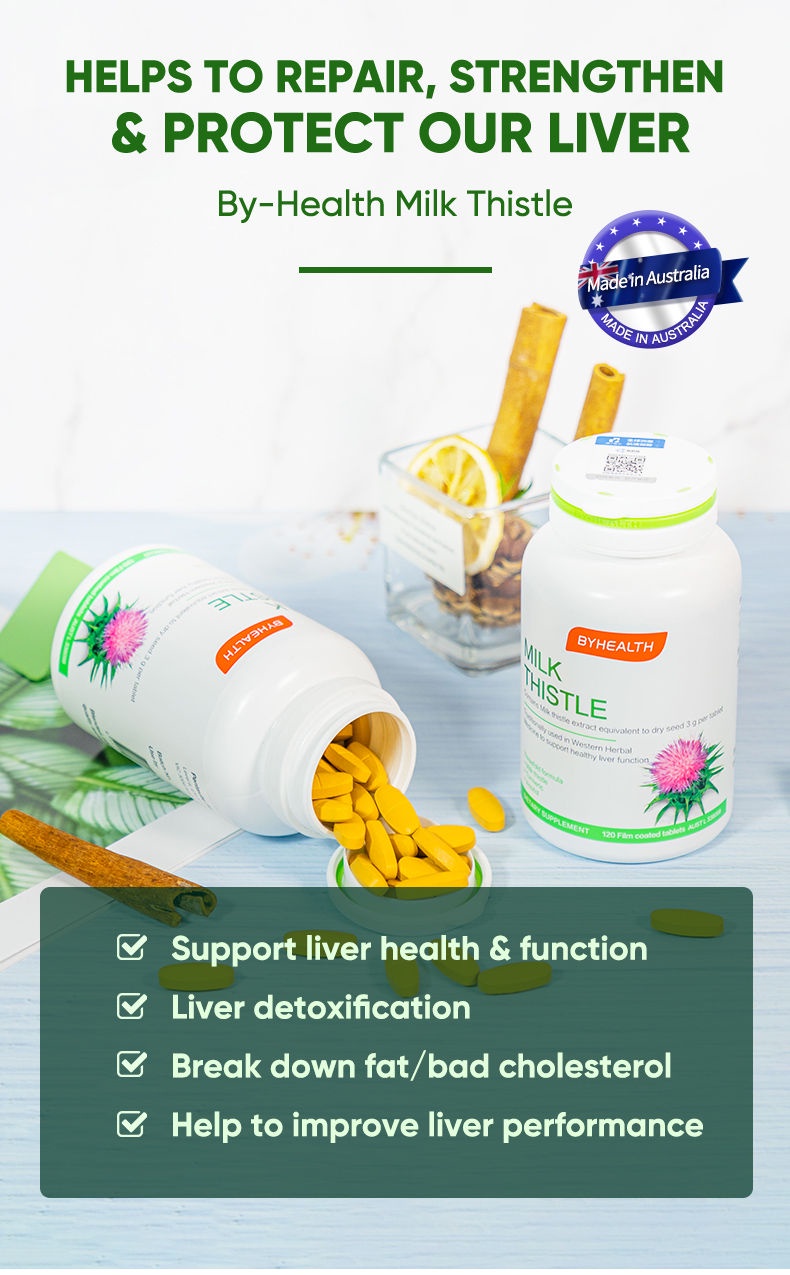 Byhealth Milk Thistle 120 Tablets With Turmeric (EXP:11 2023) | Shopee Thailand