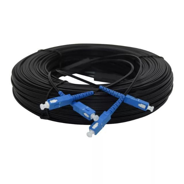 สาย Fiber Optic 2 Core พร้อมเข้า Sc หัวท้าย ยาว 100 200 300 เมตร