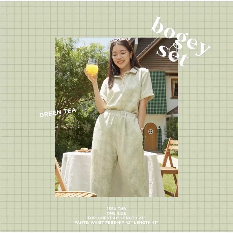 lookbooklookbook bogey set green tea | Shopee Thailand