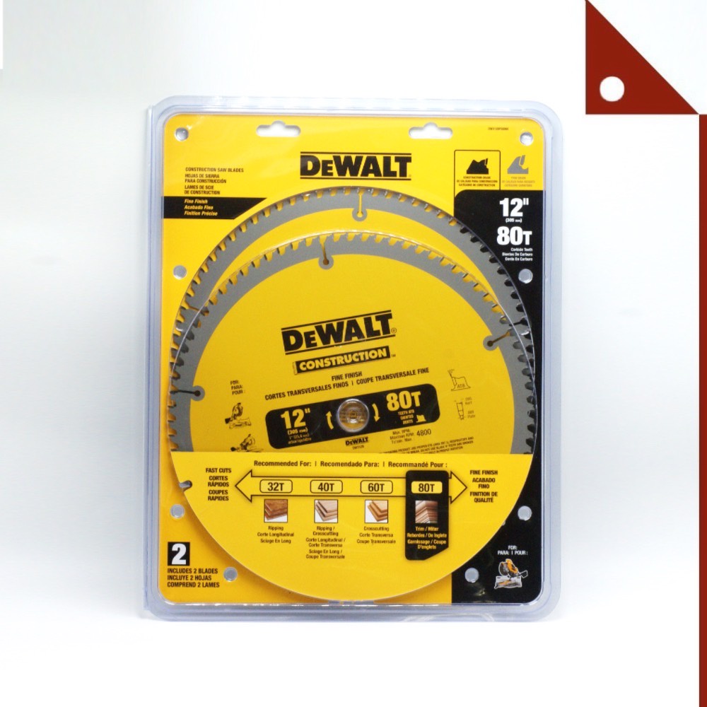 DEWALT : DWTDW3128P5D80I* ใบตัดไม้ Miter Saw Blade, 12 inch, 80-Tooth ...