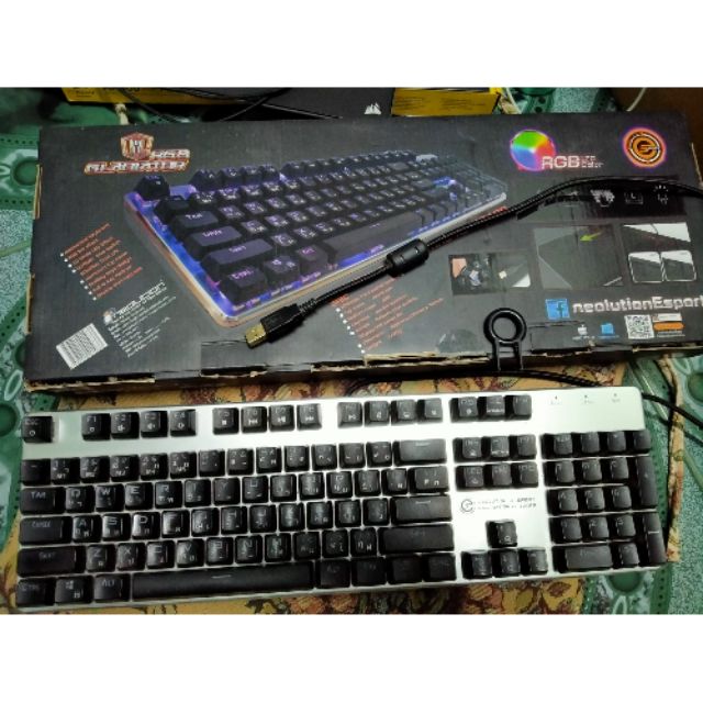 คียบอร์ด mechanicai blue switch rgb neolution e-sport มือ2 สวยๆ ...