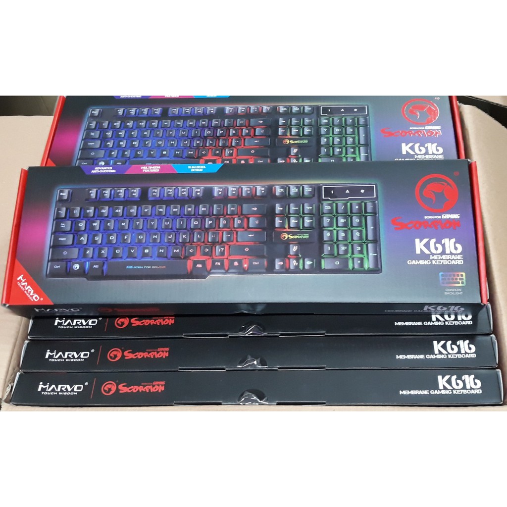 Marvo K616 Scorpion Keyboard Gaming Rainbow Blacklight คีย์บอร์ดเกมมิ่ง ...