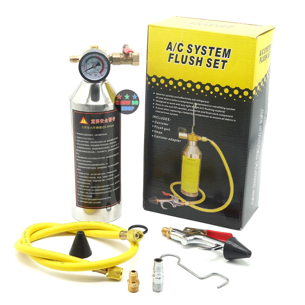 กระบอกล้างระบบ F11 AC System Flush Set มาพร้อมข้อต่อสายลม รุ่นมีวาล์วลด ...