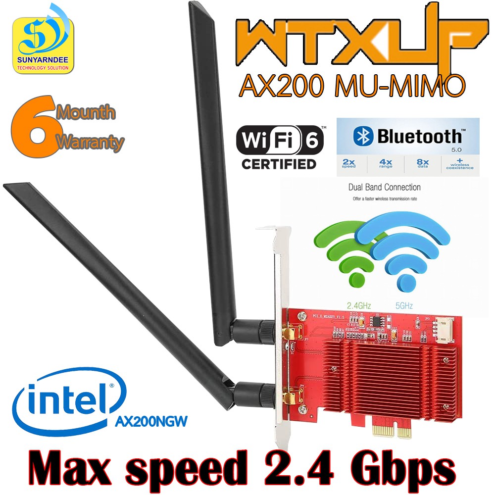 WTXUP intel AX200 Wi-Fi 6 Max speed 2.4Gbps Wifi PCI card Network ...