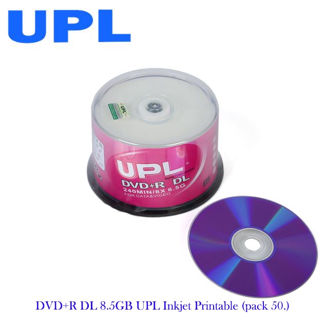 DVD+R DL 8.5GB UPL Inkjet Printable (pack 50.) | Shopee Thailand