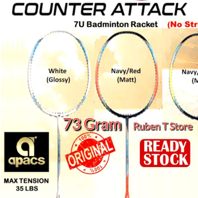 ไม้แบดมินตัน 35lbs Apacs Counter Attack 73 กรัม | Shopee Thailand