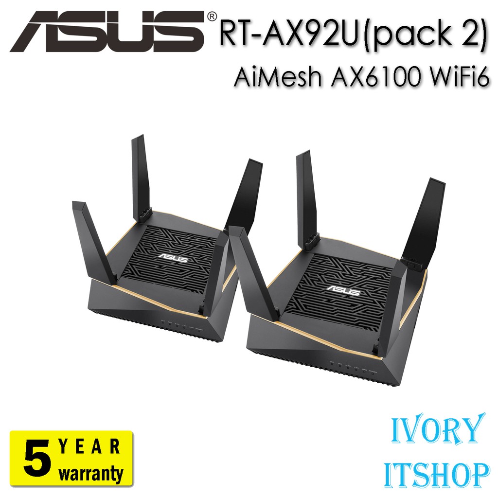 ASUS RT-AX92U pack 2 AiMesh AX6100 WiFi6 Router/ivoryitshop | Shopee ...
