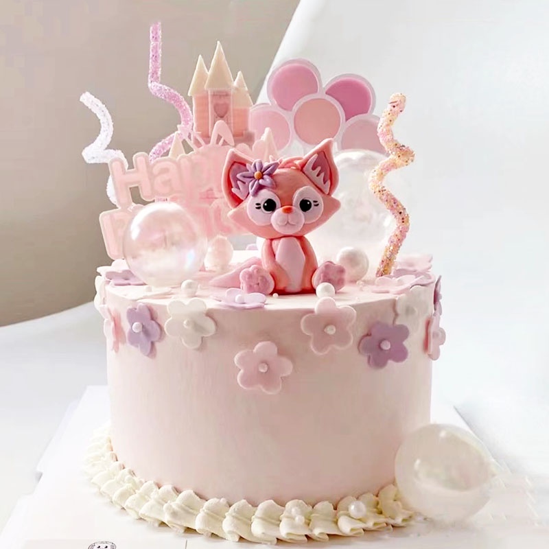 Little Fox Lingna Belle ตกแต่งเค้กเบเกอรี่ Chuan Sadaji วันเกิดเค้ก ...