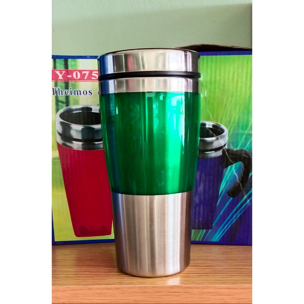 แก้ว ใส่น้ำร้อนน้ำเย็น 350ml.และ400ml. ฝามีที่ใส่หลอด CH0213 | Shopee Thailand