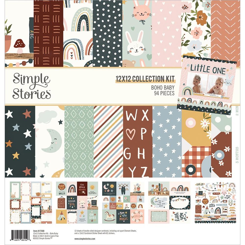 Simple Stories Collection Kit 12"X12" : Boho Baby | Shopee Thailand
