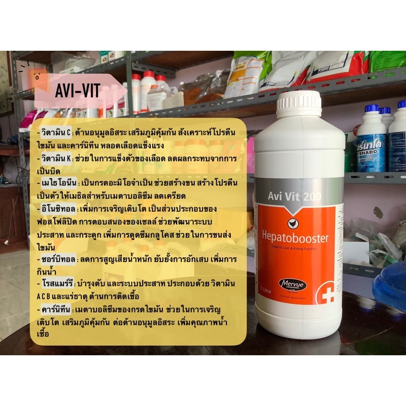 เอวิวิท 200 Avivit 200 บำรุงตับไต รังไข่ในสัตว์ปีก ไก่ เป็ด ขนาด 1 ลิตร ...