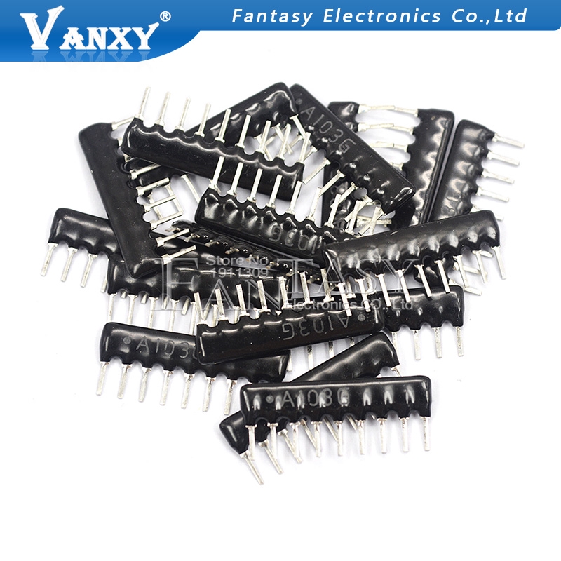 10pcs DIP exclusion Network Resistor array 9pin 100 220 330 470 510 680 1K 1.2K 1.5K 2K 2.2K 3 ...