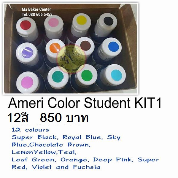 สีเจล Ameri color ชุดแม่สีหลักต้องมี 12สีต่อกล่อง มี Super Red / Super Black | Shopee Thailand