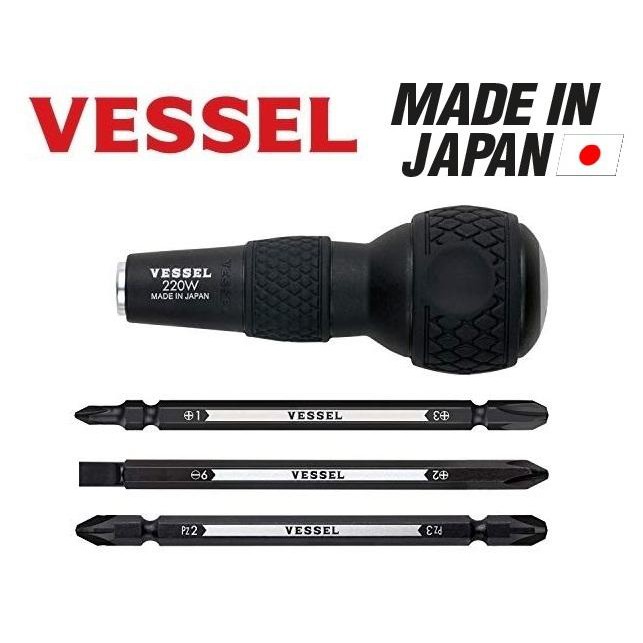 VESSEL 220w-3 ชุดไขควงหัวบอลเปลี่ยนหัวได้ 6-in-1 Made in JAPAN ชองแท้ ...
