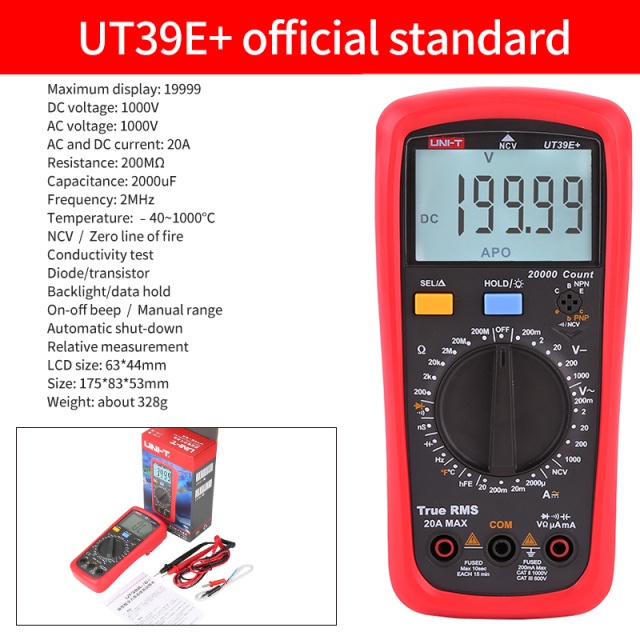UNI-T UT39A+ UT39C+ UT39E+ Digital Multimeter Auto Range With LCD ...