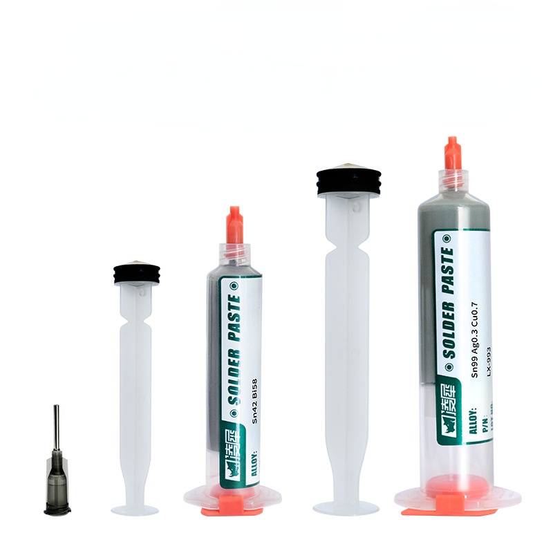 Low Temperature Lead-free Sn42Bi58 SMD IC PCB Syringe Solder Paste Flux for Soldering LED ...