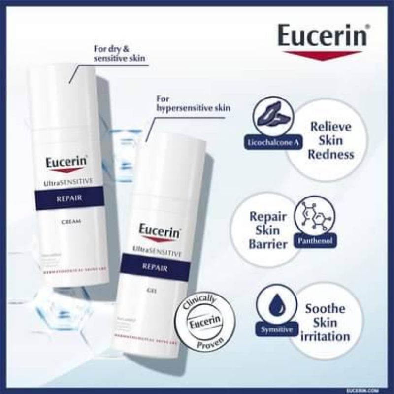 รีแพร์ ครีม, เจล | ยูเซอริน Eucerin UltraSENSITIVE Repair Cream 50ml ...