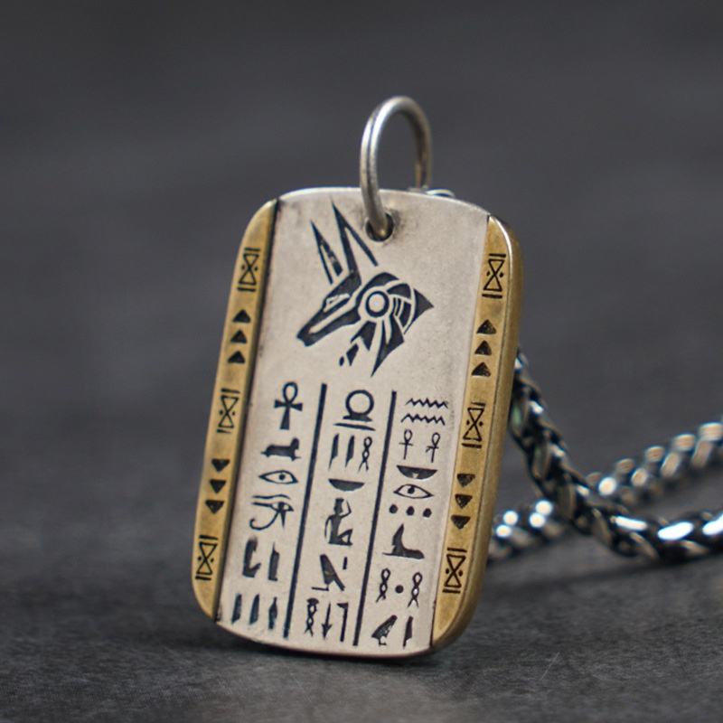 เครื่องประดับ สร้อยคอสแตนเลส จี้ Rune Eye Of Horus Anubis สไตล์วินเทจ ...