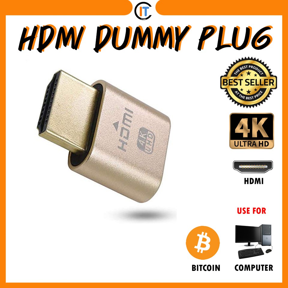 HDMI Dummy Plug การ์ดจอหลอก แก้ปัญหาแรงขุดตก | Shopee Thailand
