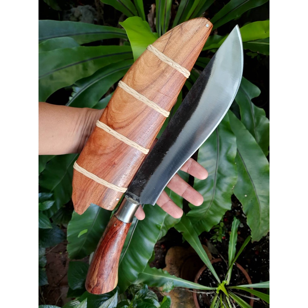 มีดเหน็บ อีเหน็บ (E-Nep) มีดอีเหน็บ มีดหมอ มีดเดินป่า มีดแคมป์ 10’’ SUP9 ผิวไฟ ด้ามฝักไม้ประดู่ ...